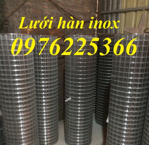 Lưới inox 304 hàn ô vuông , lưới inox 304 hàn chập